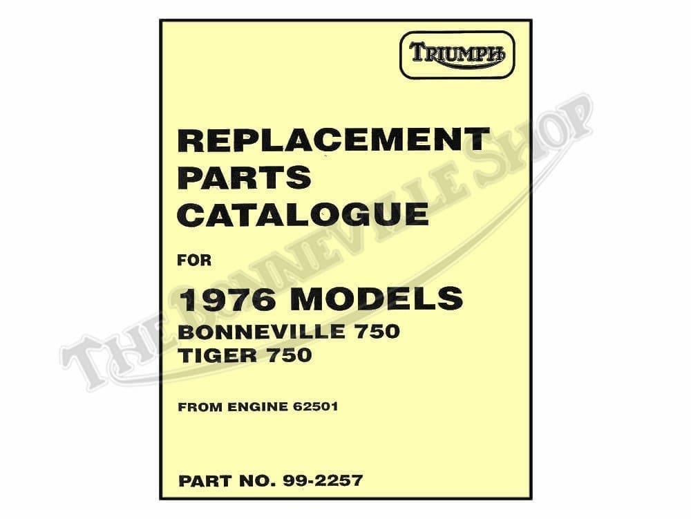 1976 Triumph T140 Bonneville, TR7 Tiger, Parts Book-Buy Online Or Call US