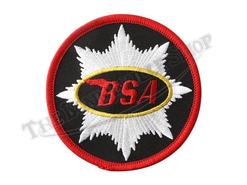 BSA A50 A65 Etc Round Embroidered Patch Badge Silver On Black-Buy ...
