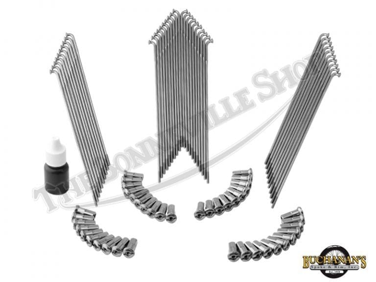 Triumph BSA 500 650 Buchanan Front Wheel Stainless Spoke Set-Buy Online ...