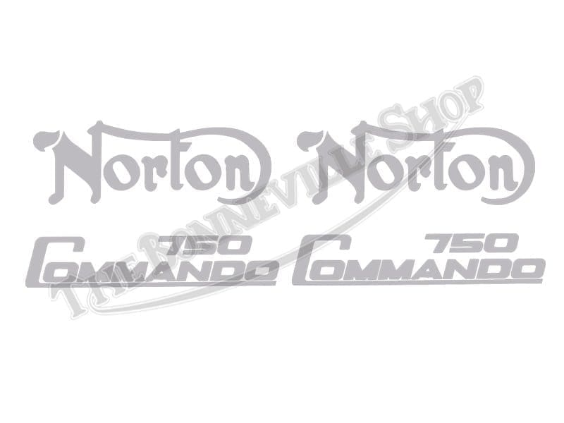 NORTON 750 850 COMMANDO SILVER PETROL TANK DECAL STICKER (1) PN# 06-4882