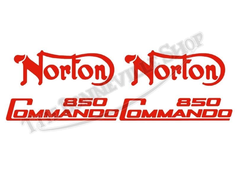 Norton 850 Commando Red Tank And Sidepanel Decal Kit-Buy Online Or Call