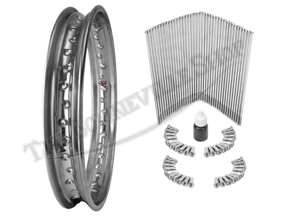 BSA British Chrome QD Crinkle Hub Rear Rim And Spoke Set Kit-Buy Online ...