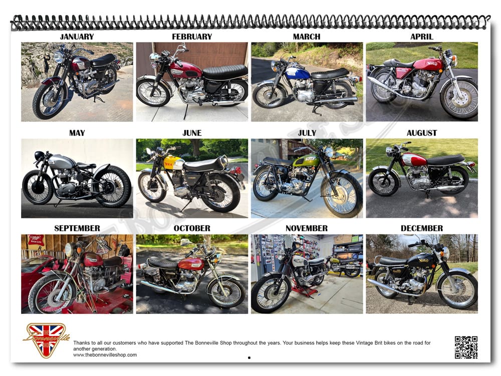 Buy 2026 Brit Bike Calendar PN# TBS-CALENDAR - Call +1-720-570-7884