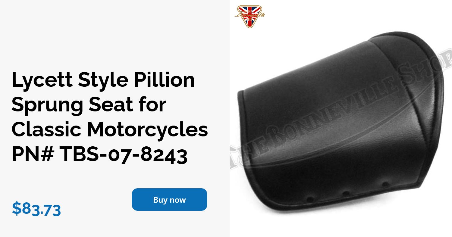 Lycett Style Pillion Sprung Seat For Classic Motorcycles