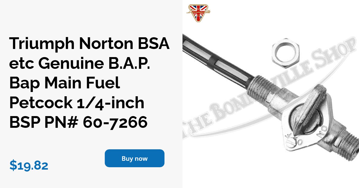 Genuine B.A.P. Bap Triumph Main Fuel Petcock 60-7266