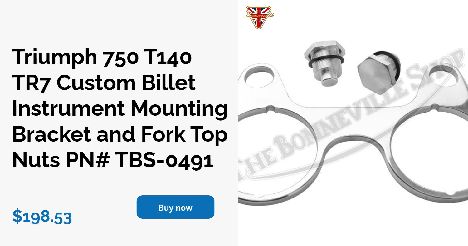 Triumph 750 Instrument Mounting Bracket And Fork Top Nuts