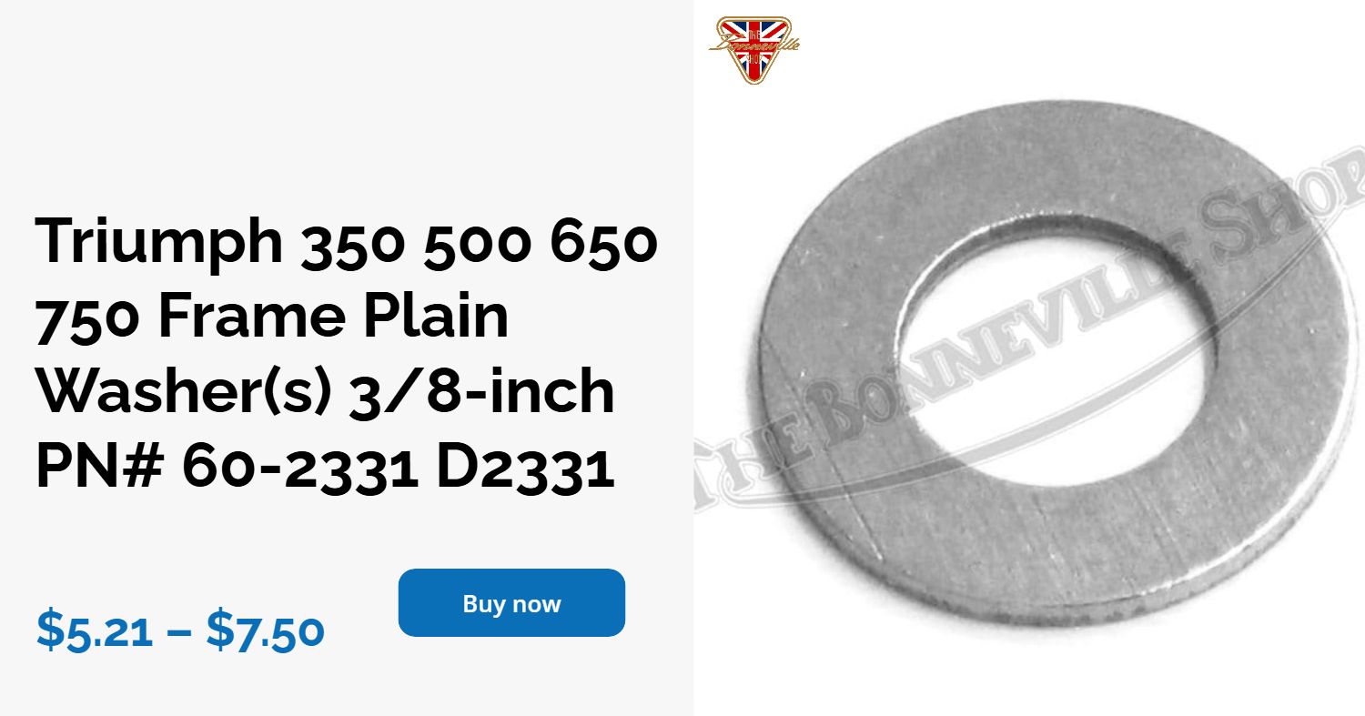 Triumph Frame Plain Washer 3/8 Inch 60-2331 D2331