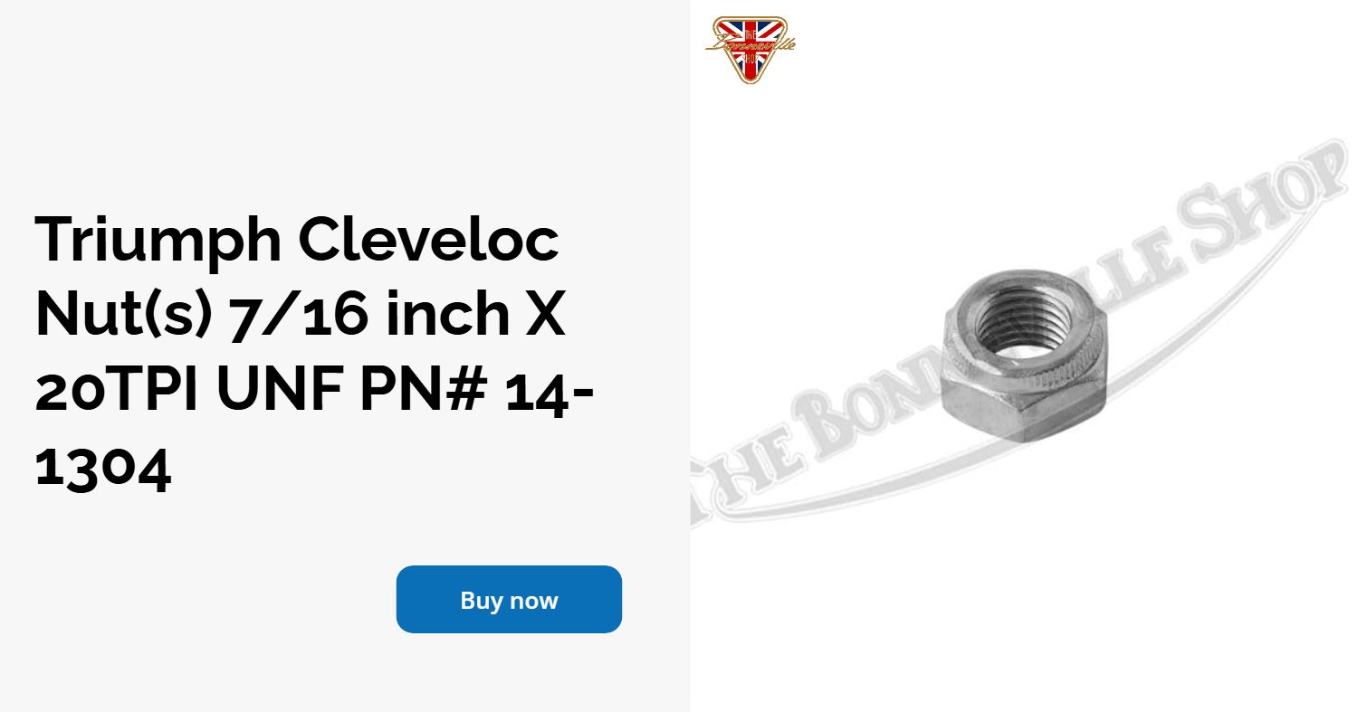 Triumph Cleveloc Nut 7/16" X 20TPI UNF 14-1304