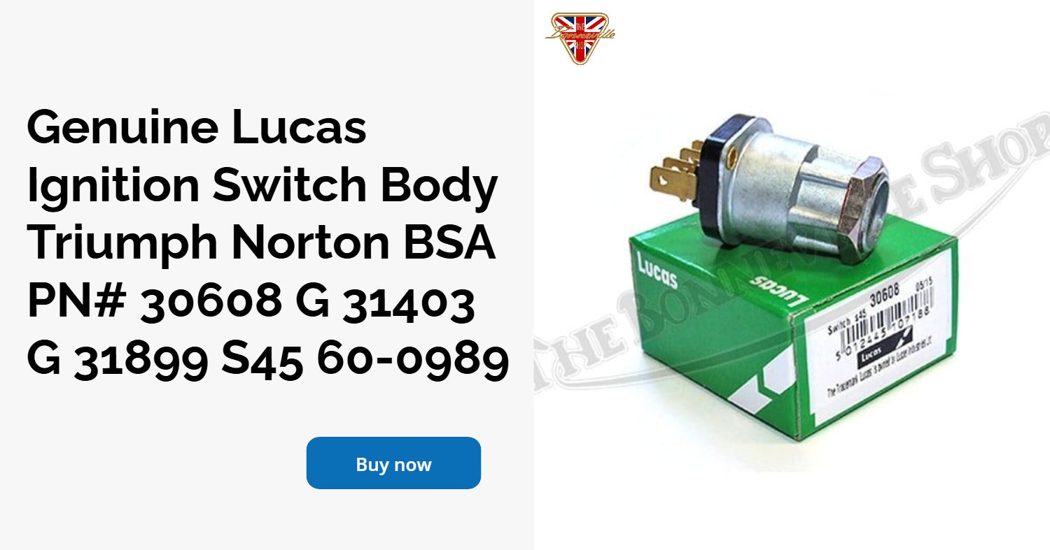 Genuine Lucas Ignition Switch Body 30608 - Quality Part