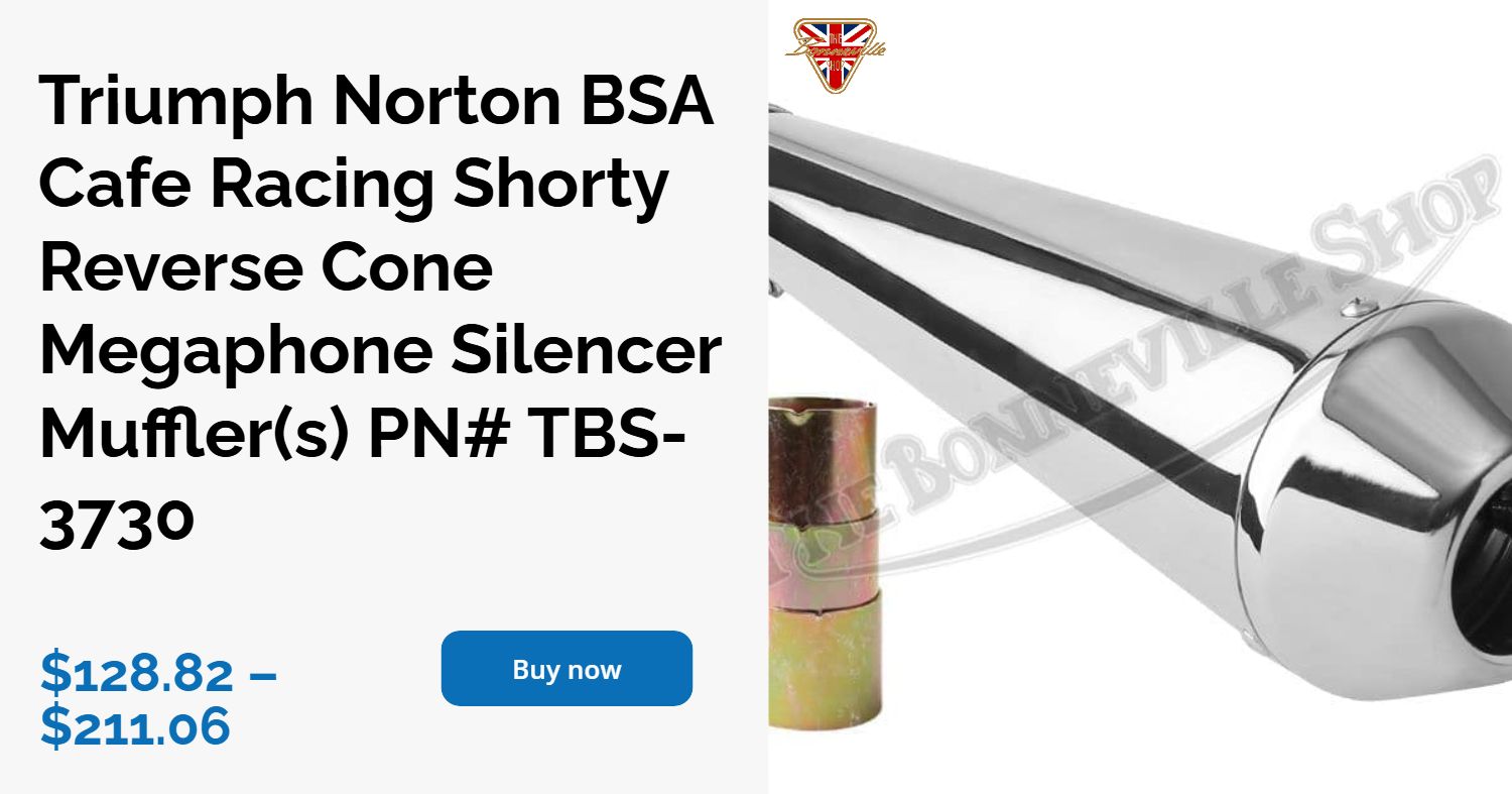 Triumph Norton BSA Shorty Reverse Cone Megaphone Silencer Emgo Muffler ...
