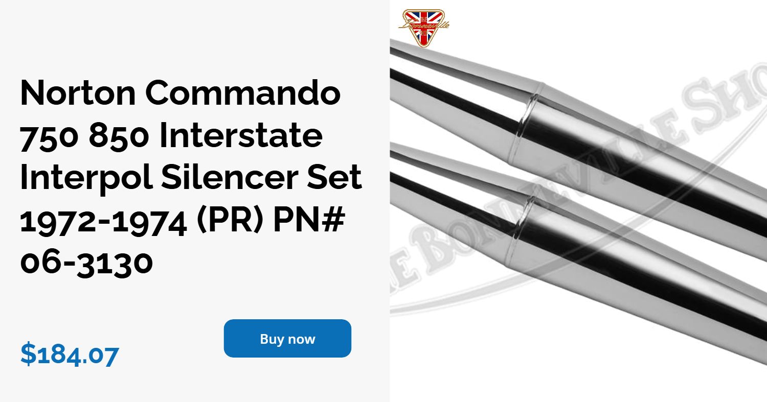 Norton Commando 750 850 Interstate Interpol Silencer Set 1972-1974