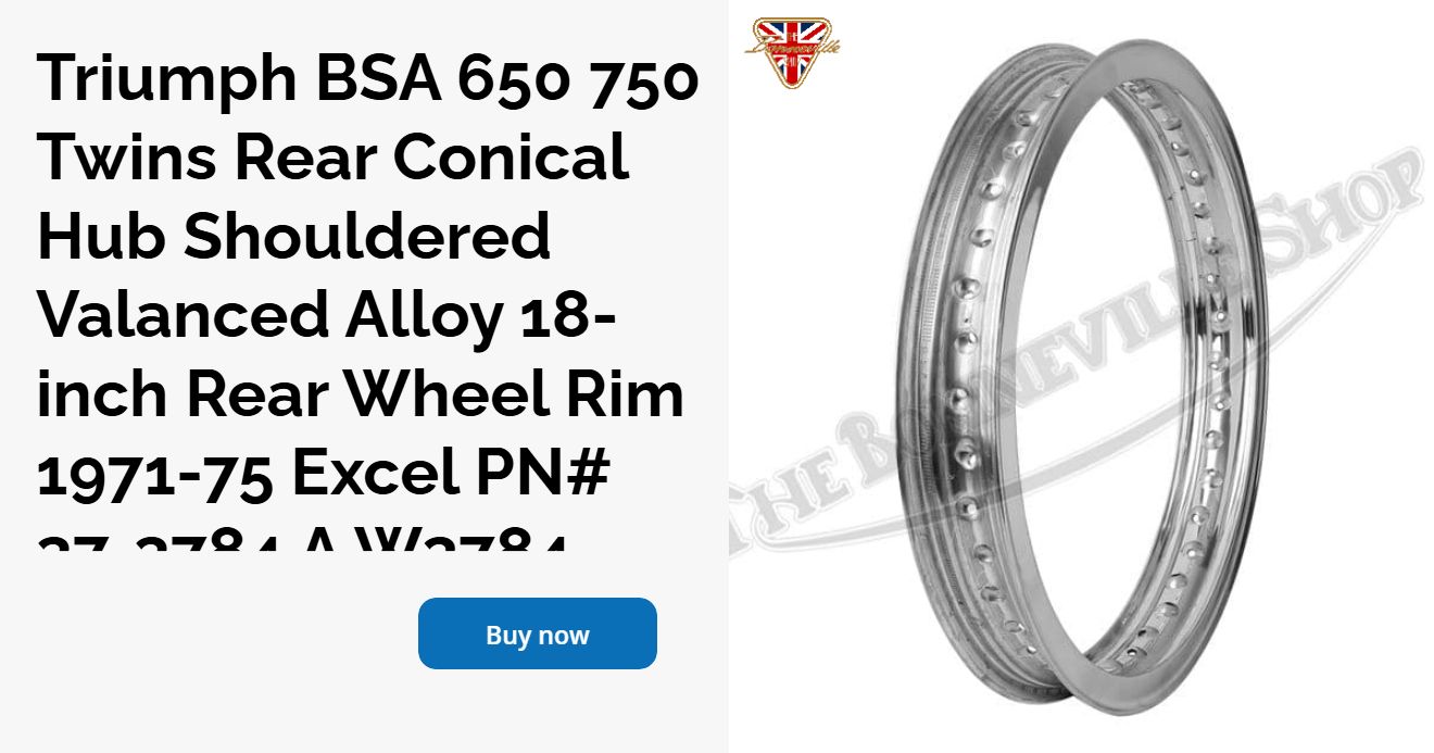 Triumph & BSA Rear Conical Hub Shouldered Alloy Rim 37-3784