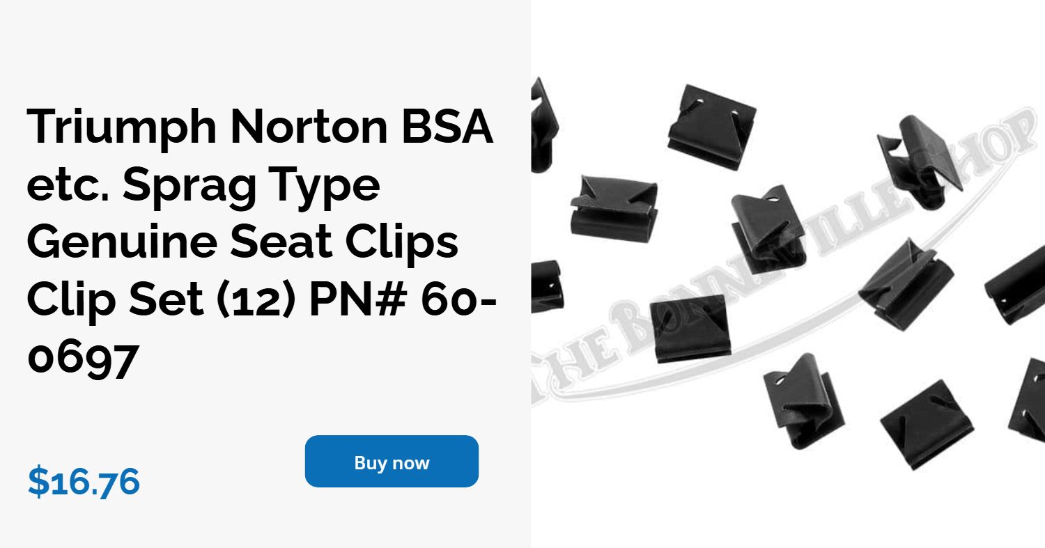 Triumph Norton BSA Sprag Type Genuine Seat Clips Clip Set-Buy Online Or ...