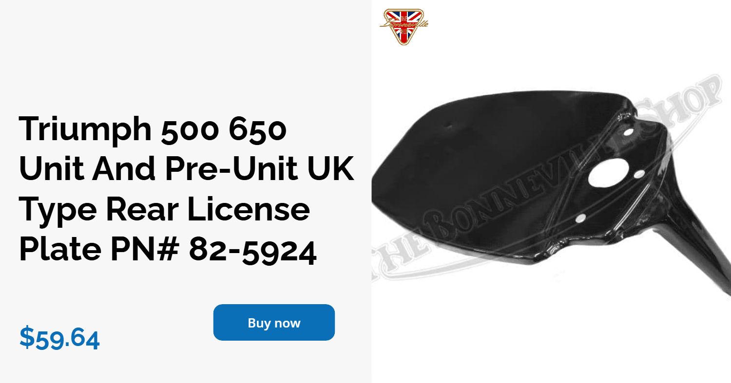 Triumph 500 650 Unit And Pre-Unit UK Type Rear License Plate-Buy Online ...