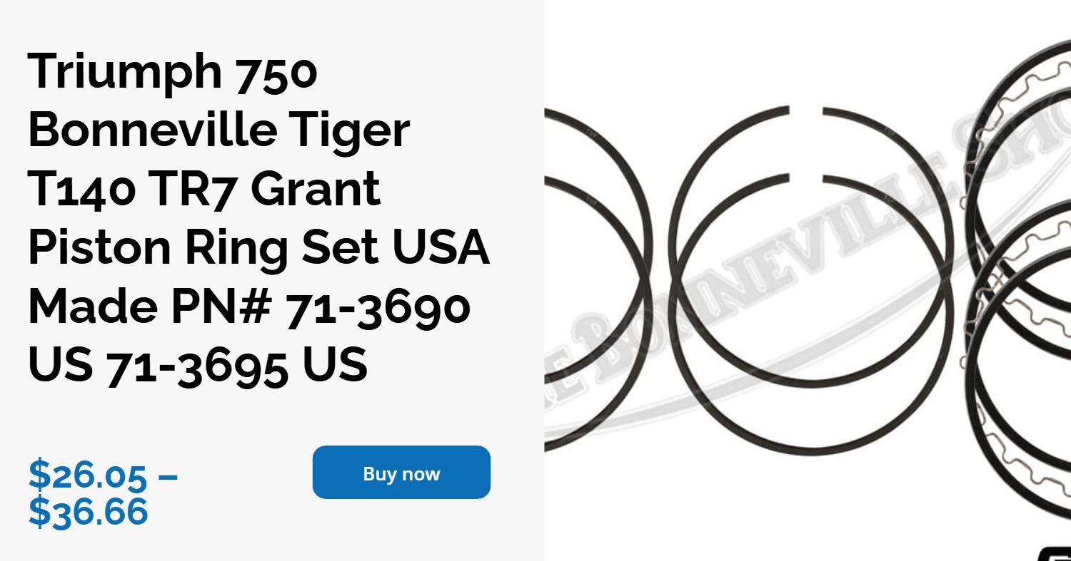 High-Quality Triumph 750 Bonneville Tiger T140 TR7 Grant Piston Ring Set