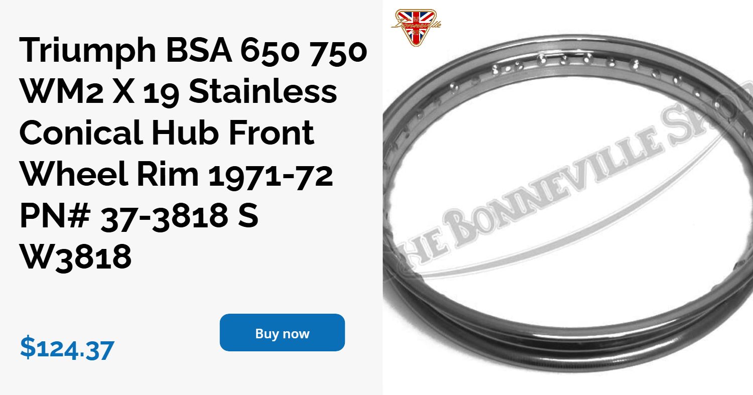 Triumph BSA Conical Hub Front Wheel Rim 37-3818 W3818 Rim