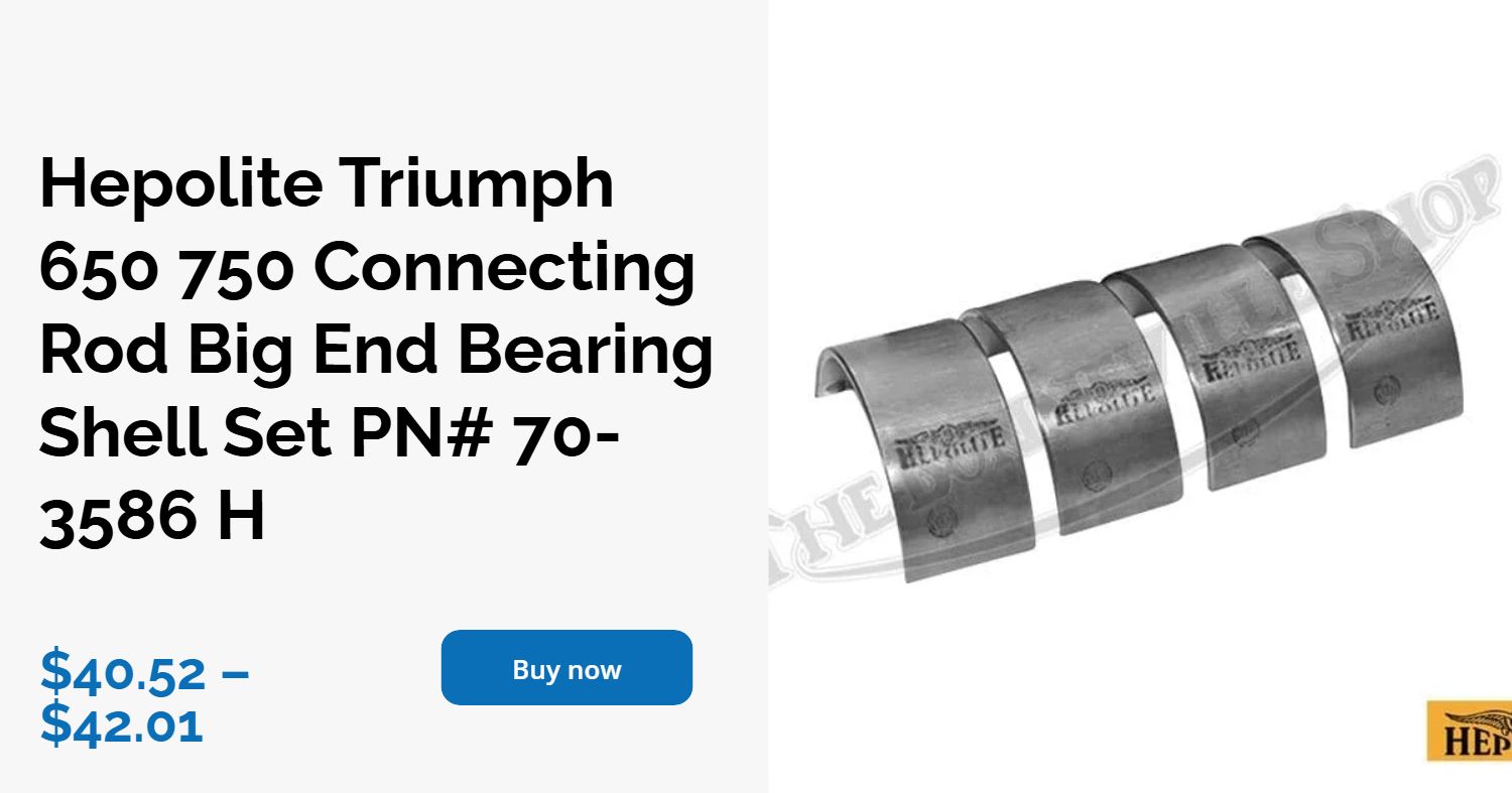 Hepolite Triumph 750 Connecting Rod Big End Bearing Shell Set-Buy ...