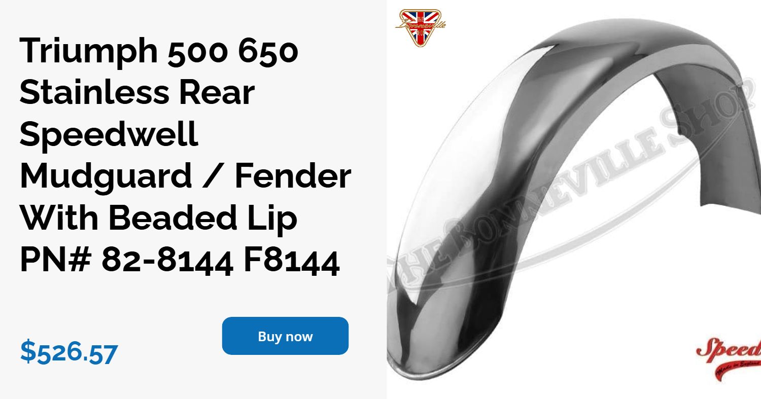 Triumph Rear Fender Beaded Lip - Stainless Steel Quality