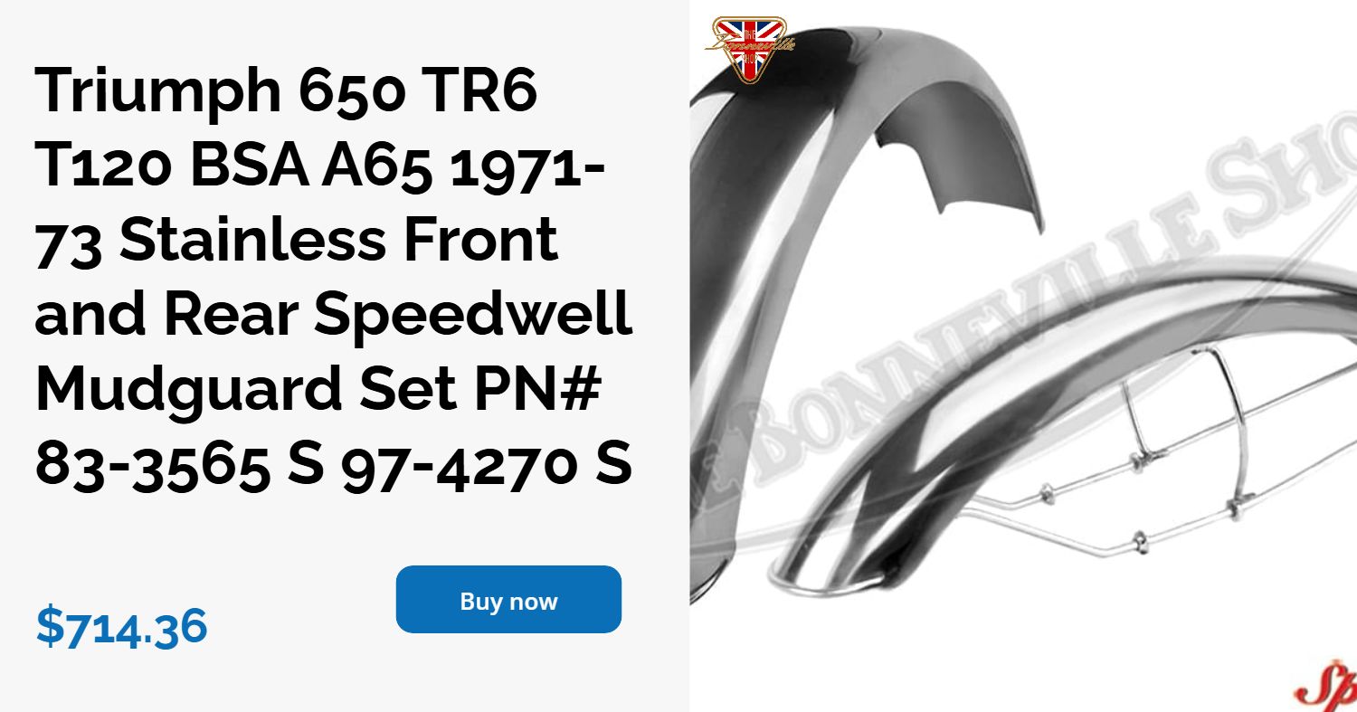Handmade Triumph BSA Stainless Front Rear Fender Set