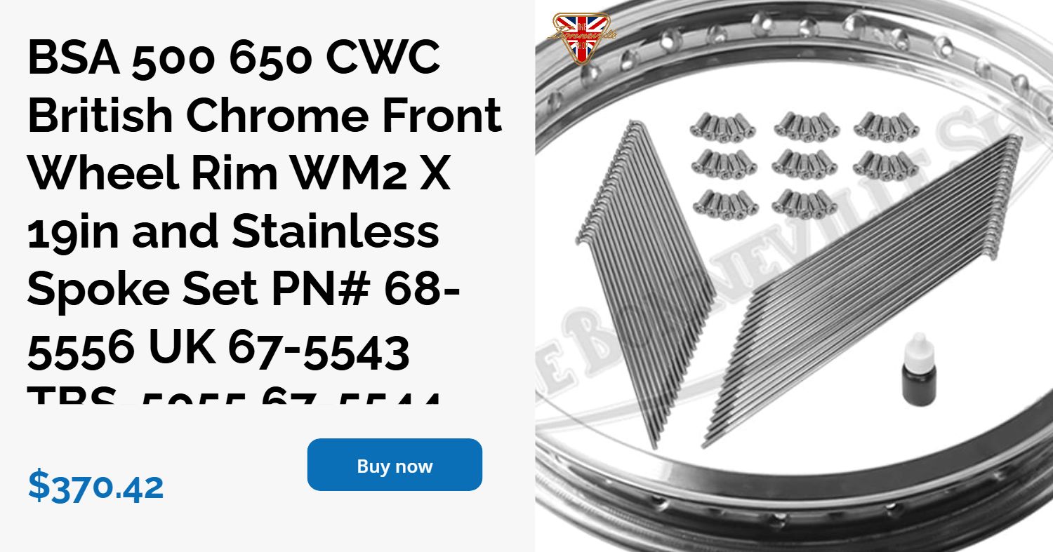 High-Quality BSA 500 650 British Chrome Front Wheel Rim Spoke Set