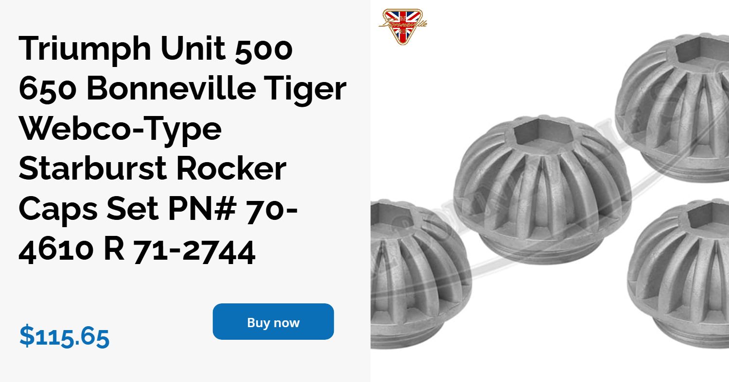 Stylish Starburst Rocker Caps Set For Triumph Unit 500 650